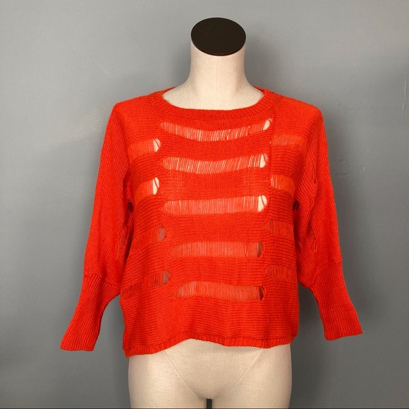 Planet Gold | Sweaters | Planet Gold Shredded Dolman Open Kit Crop ...